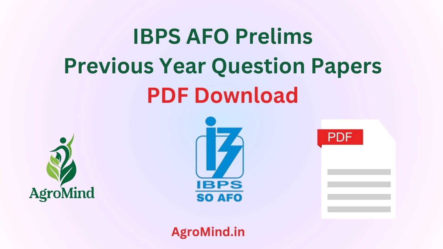 IBPS AFO Prelims Previous Year Question Papers PDF Download